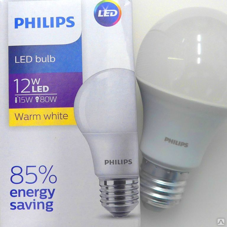 Лампа светодиодная LED 10вт Е27 3000К 230в EcoHome теплый Philips, цена ...